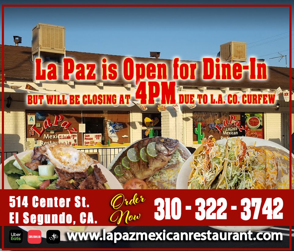 El Segundo, CA Restaurants Open for Takeout, Curbside Service and/or ...
