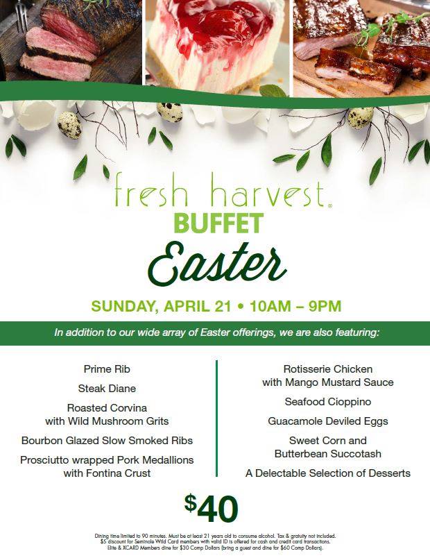 Fresh Harvest Buffet (in Seminole Hard Rock Tampa), Tampa - Menu ...