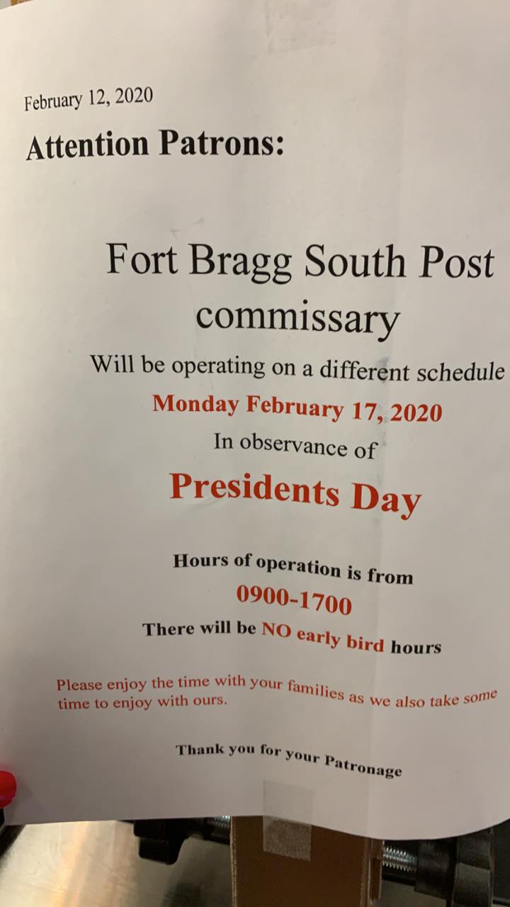 SOUTH POST COMMISSARY - 1017 Canopy Ln, Fort Bragg NC - Hours ...