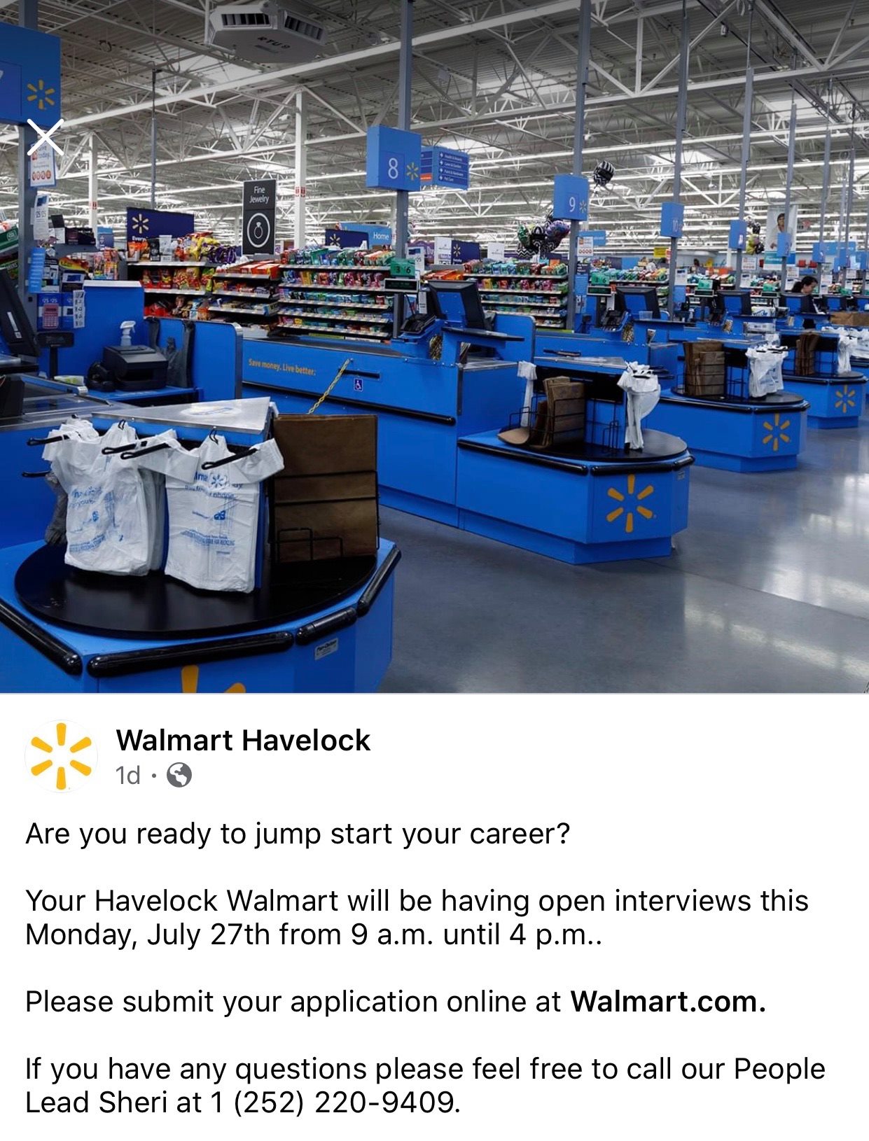 WALMART SUPERCENTER - 566 U.S. Hwy 70 W, Havelock NC - Hours ...