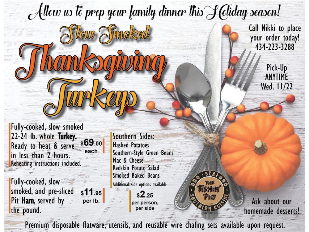 Menu for The Fishin' Pig, Farmville, VA - Restaurantji