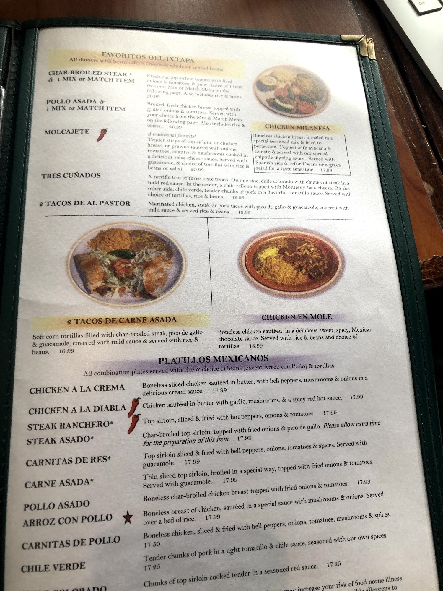 Menu for Ixtapa, Duvall, WA - Restaurantji