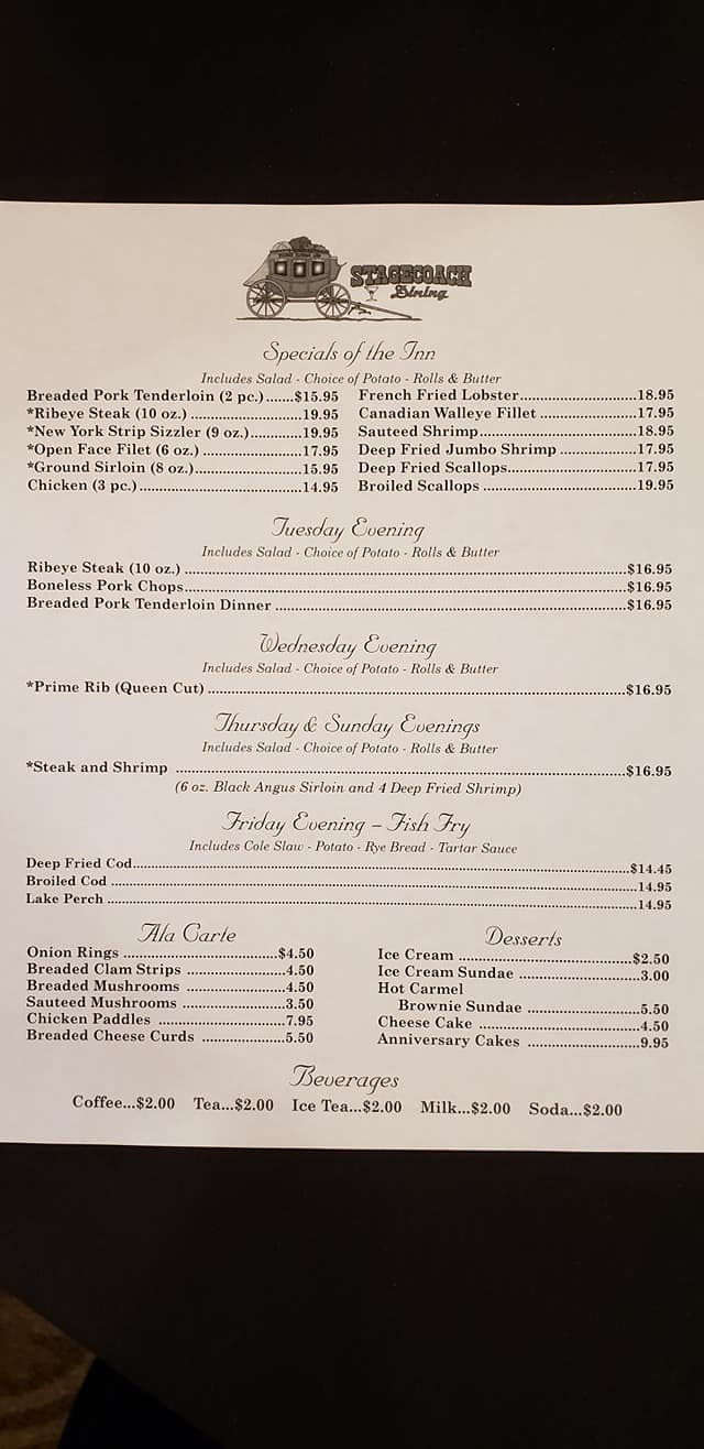 Stagecoach Inn, Fort Atkinson - Menu, Reviews (293), Photos (63 ...